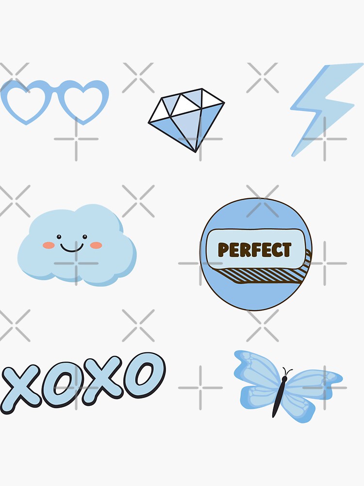 "aesthetic sticker pack blue" Sticker for Sale by NSimplicity | Redbubble