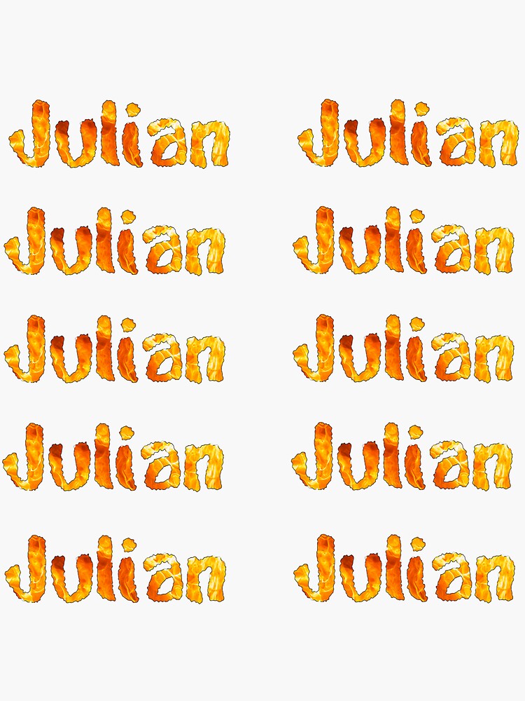 "Julian flames name sticker pack." Sticker for Sale by tshirtsmash ...