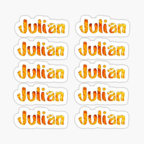 "Julian flames name sticker pack." Sticker for Sale by tshirtsmash ...