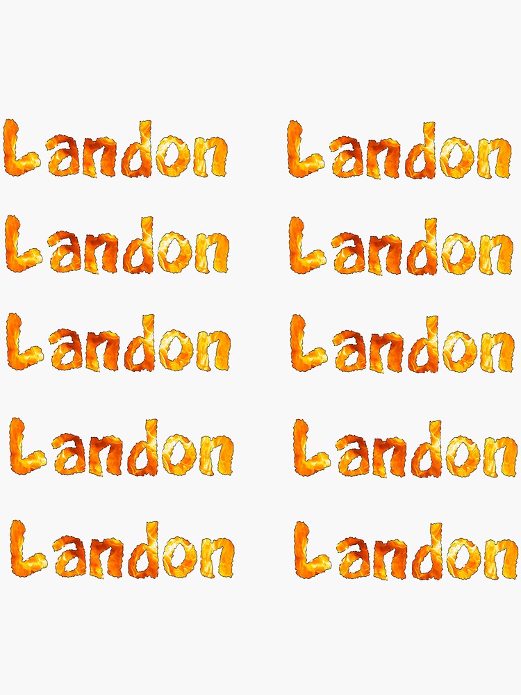 "Landon flames name sticker pack." Sticker for Sale by tshirtsmash ...
