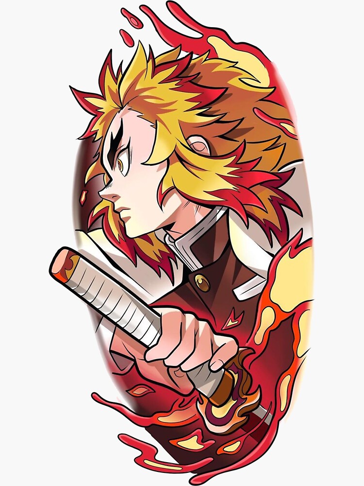 "rengoku" Sticker for Sale by drakoui | Redbubble
