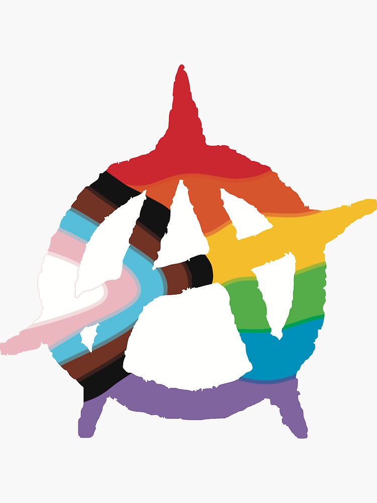 "anarchy gAy (progress)" Sticker for Sale by deepfriedonions | Redbubble