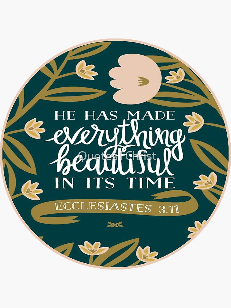 "Ecclesiastes 3:11 Bible Verse Circle Sticker" Sticker for Sale by ...