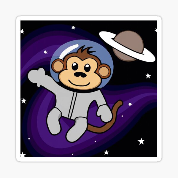 "A Cartoon Of A Monkey Astronaut in Space Suit " Sticker for Sale by ...