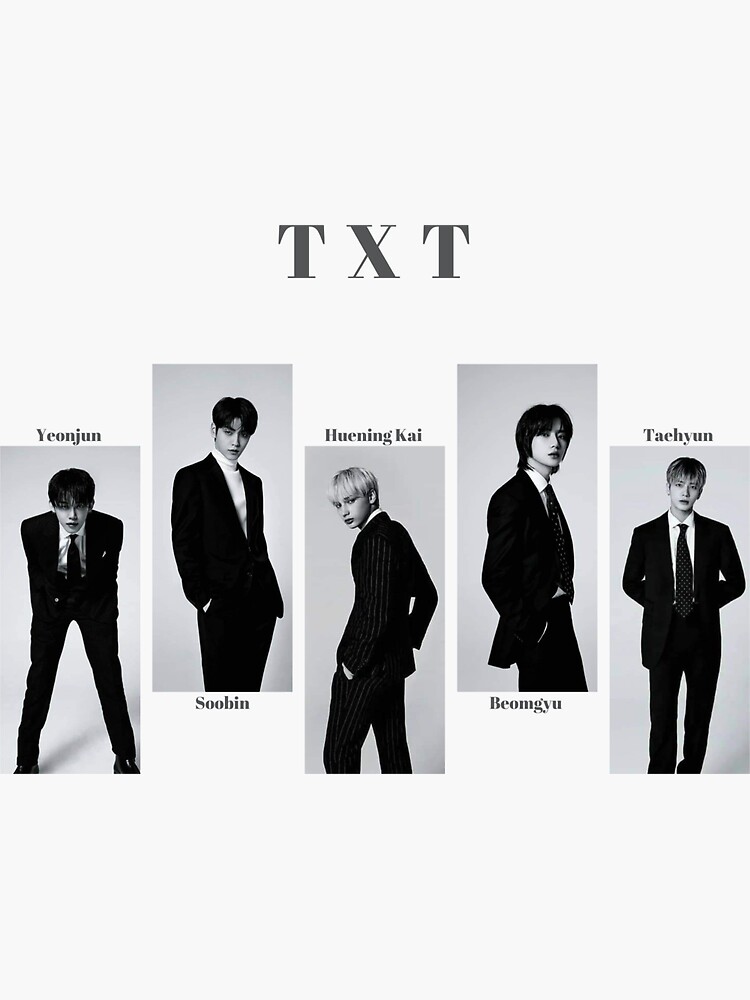 "TXT Group photoshoot design " Sticker for Sale by jayiee | Redbubble