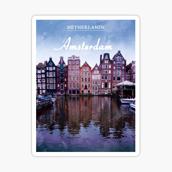 "Amsterdam Netherlands" Sticker for Sale by PostersStickers | Redbubble