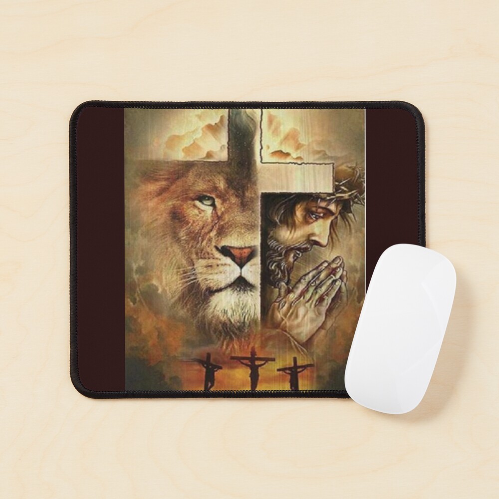 "Jesus Praying the Cross and the Lion" Sticker for Sale by Rowena Jones ...