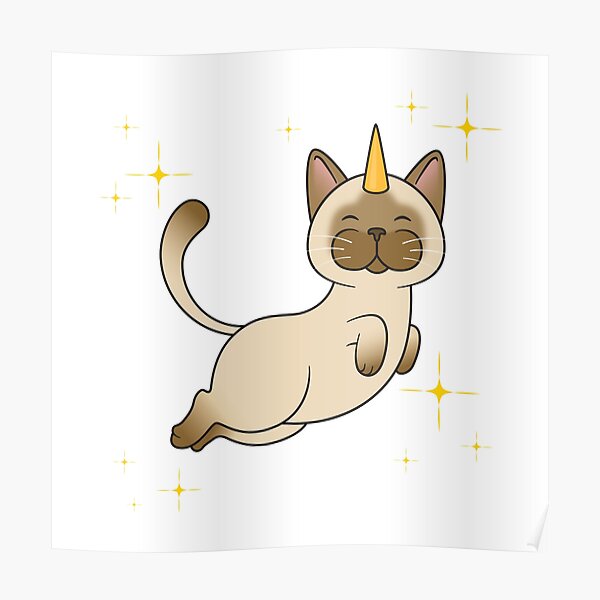 "Siamese Caticorn" Poster for Sale by 2dtaxidermy | Redbubble