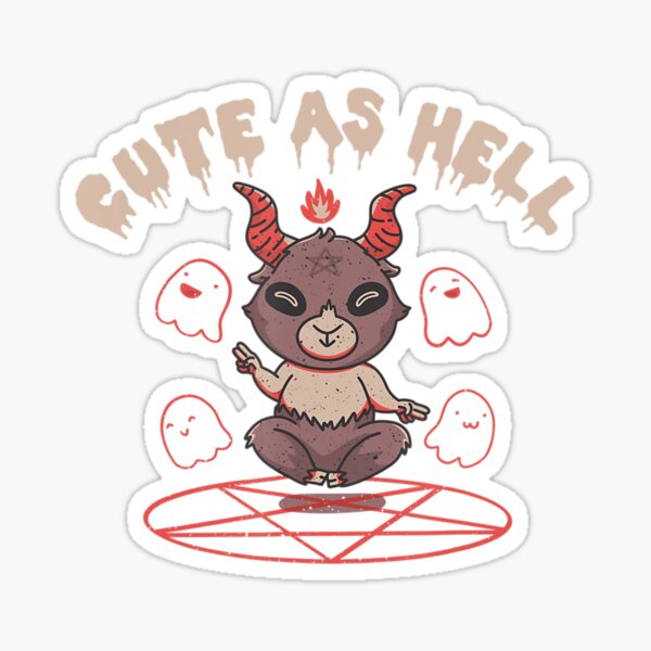 "Cute As Hell Baphomet Satan Halloween " Sticker for Sale by okieokeke8 ...