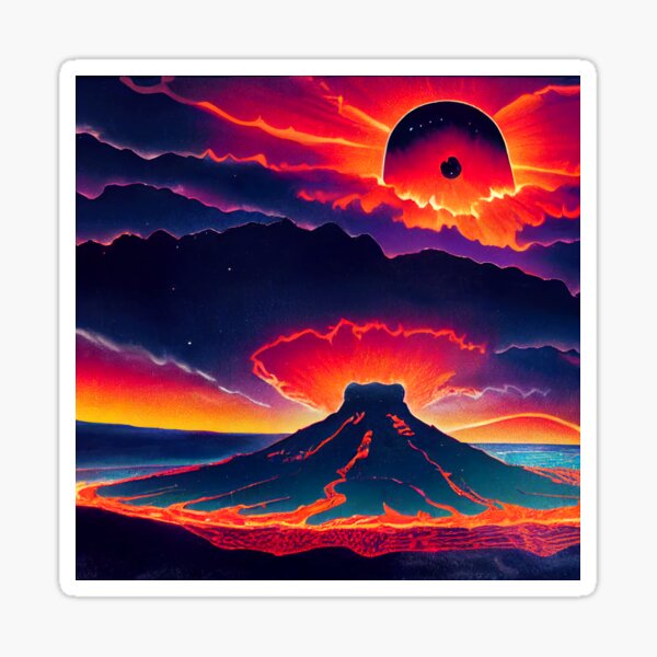 "Amazing Volcan Landskape" Sticker for Sale by CanvasStudioLab | Redbubble