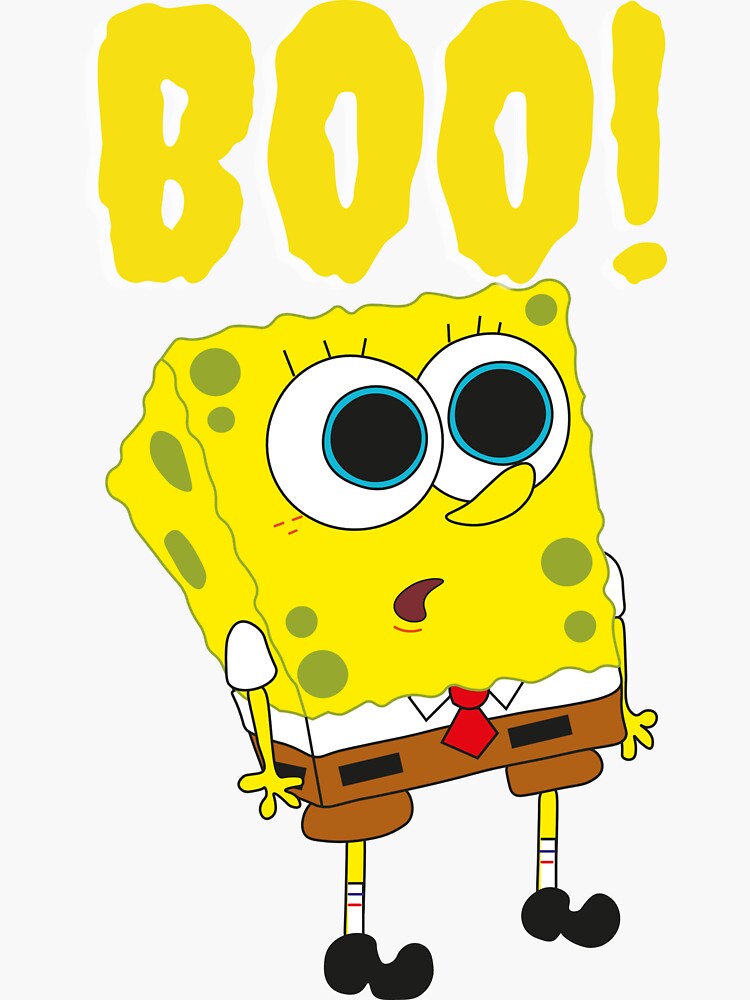 "spongebob boo!" Sticker for Sale by DarkGraceShop1 | Redbubble