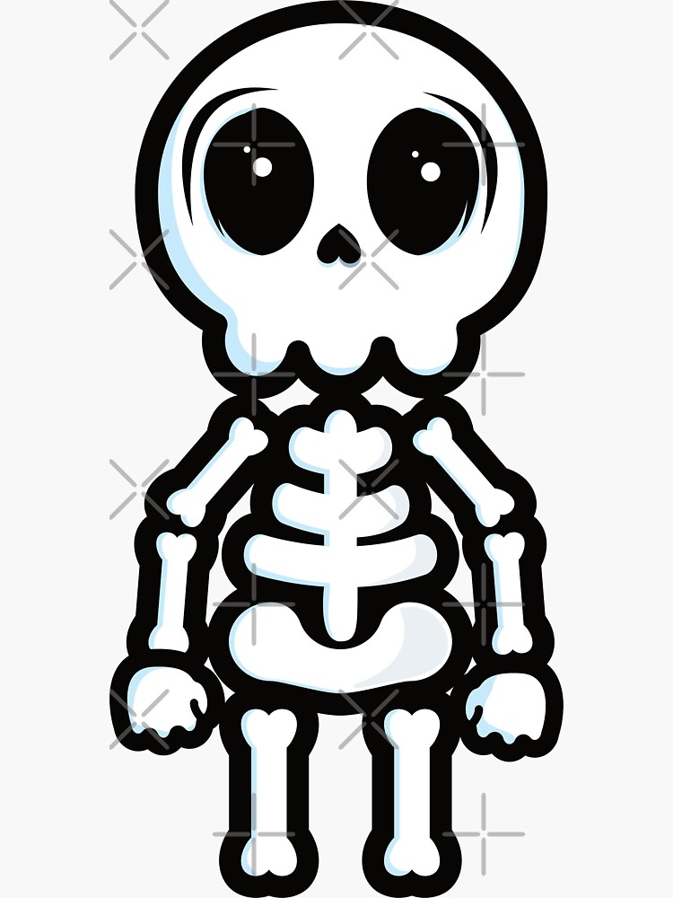 "Cute Skeleton for Halloween" Sticker for Sale by hixonhouse | Redbubble