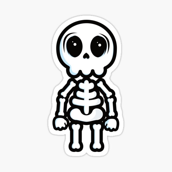 "Cute Skeleton for Halloween" Sticker for Sale by hixonhouse | Redbubble