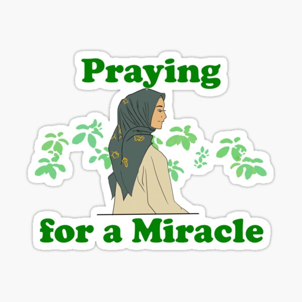"praying for a miracle " Sticker for Sale by Nouveauer | Redbubble