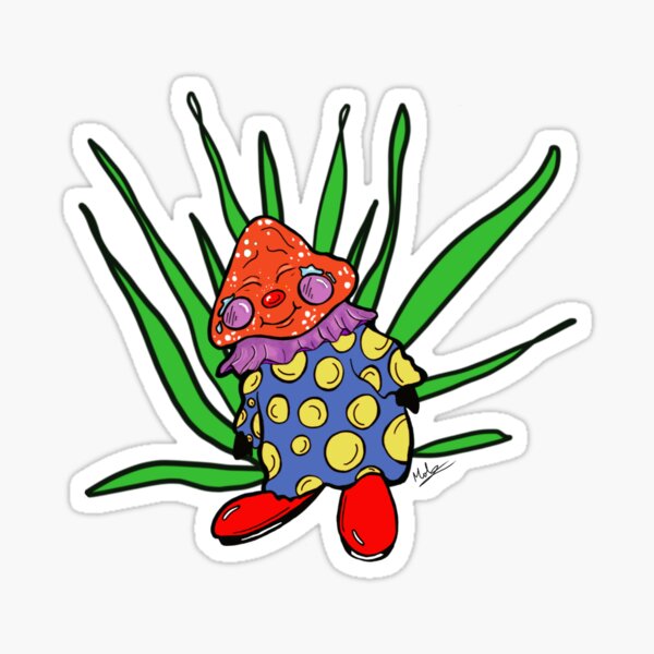 "Mushroom clown " Sticker for Sale by gothgrampz | Redbubble