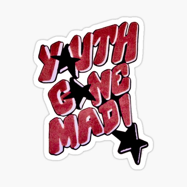 "youth gone mad" Sticker for Sale by jaded- | Redbubble