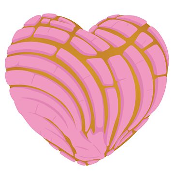 "Pink Concha Heart" Sticker for Sale by STrev-Stickers | Redbubble