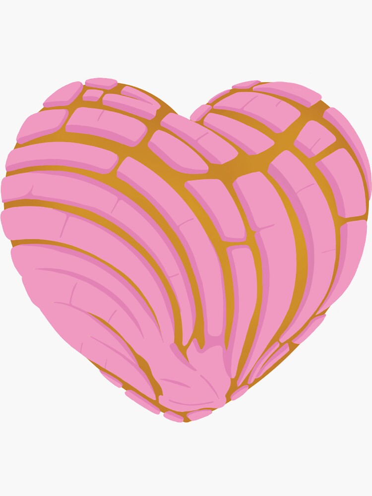 "Pink Concha Heart" Sticker for Sale by STrev-Stickers | Redbubble