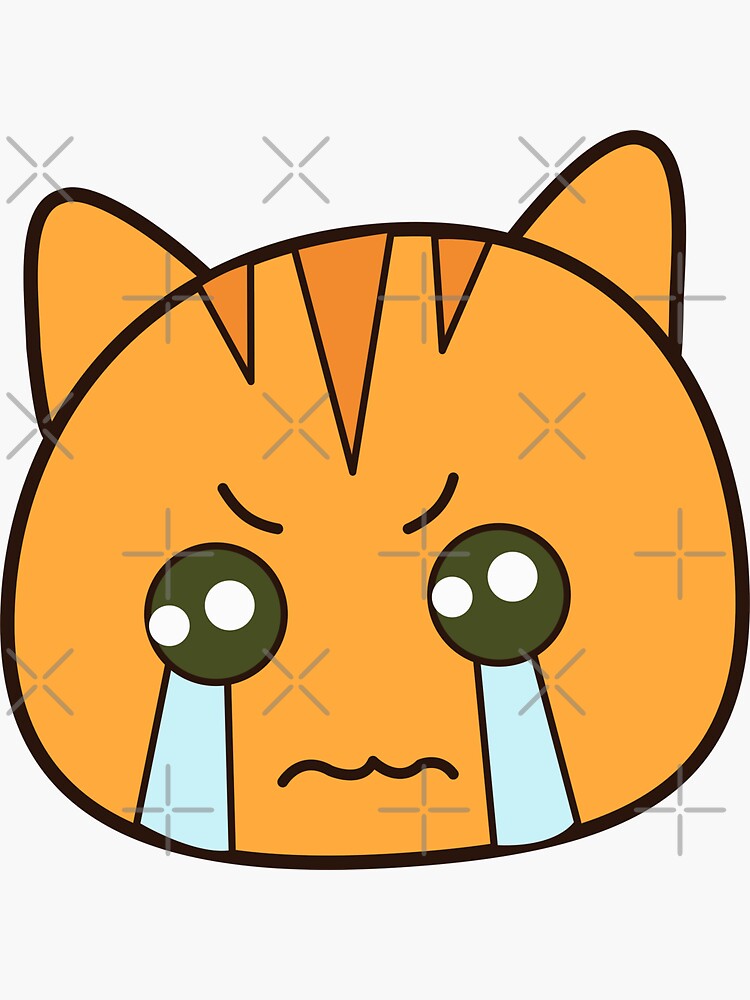 "Crying Timmy - Kittenmoji" Sticker for Sale by smitten-kittens | Redbubble