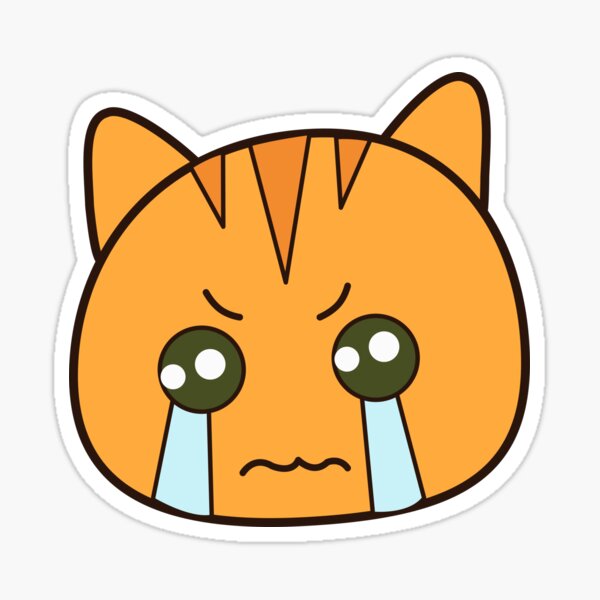 "Crying Timmy - Kittenmoji" Sticker for Sale by smitten-kittens | Redbubble