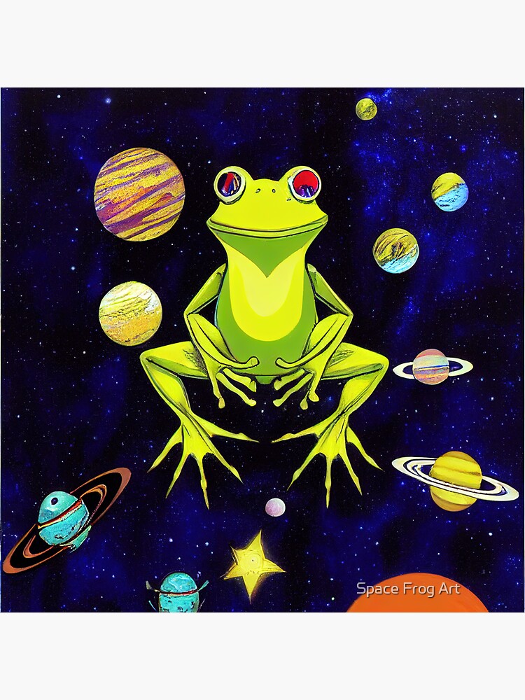 "Wisdom Frog" Sticker for Sale by SpaceFrogArt | Redbubble