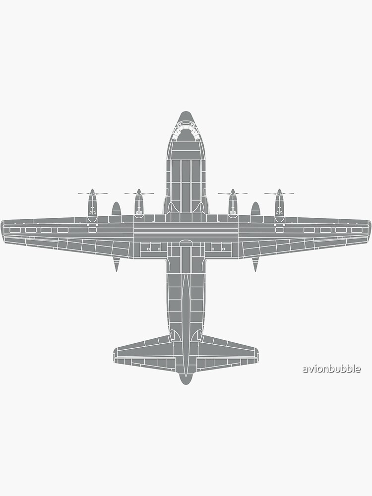 "Lockheed C-130 Hercules Model Design" Sticker for Sale by avionbubble | Redbubble