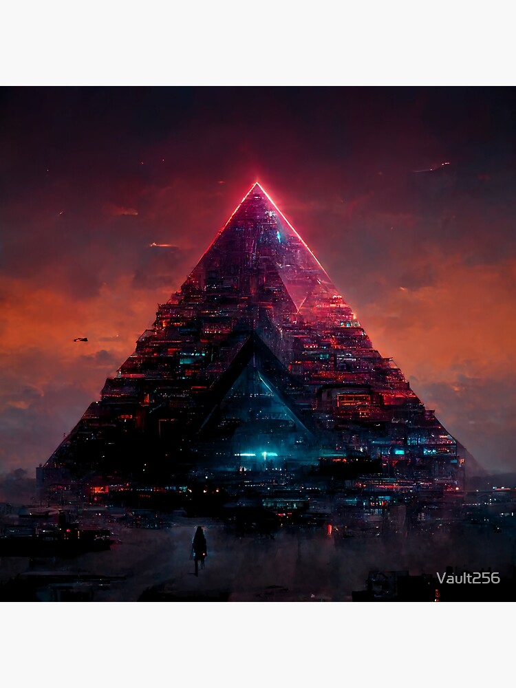 "Cyberpunk Alien Pyramid - AI Generated Art" Art Print for Sale by ...