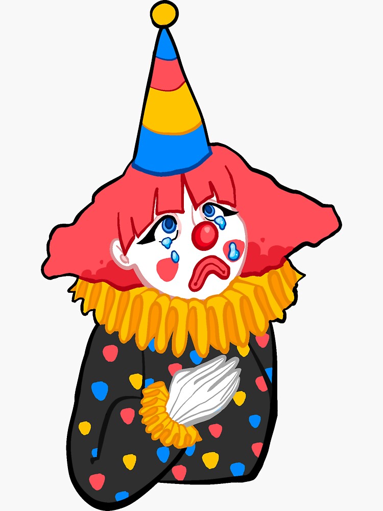 "Crying Clown Girl" Sticker for Sale by SanshineStudios | Redbubble