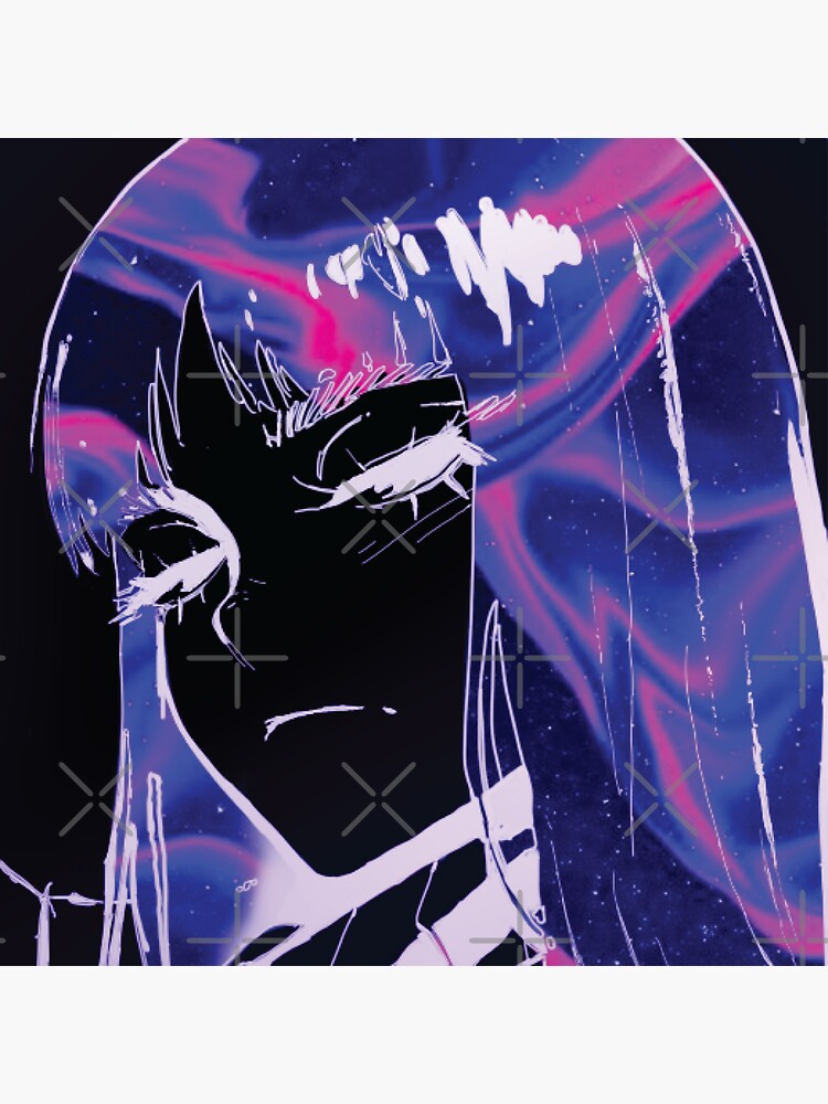 "neon glitch anime girl" Sticker for Sale by PourElla | Redbubble