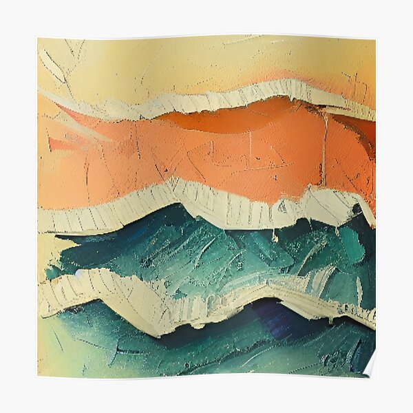 "Digital painting of sea beach waves and sand." Poster for Sale by Art ...