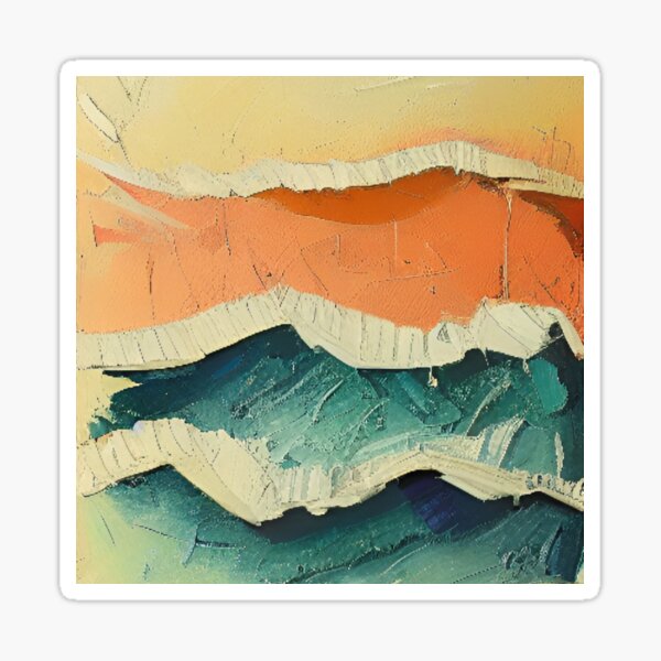 "Digital painting of sea beach waves and sand." Sticker for Sale by Art ...