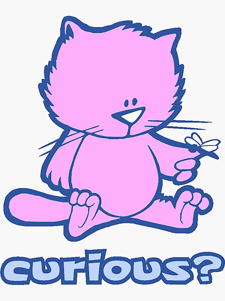"CURIOUS KITTY" Sticker for Sale by bdmgraphics | Redbubble