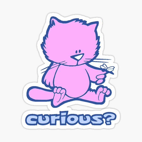 "CURIOUS KITTY" Sticker for Sale by bdmgraphics | Redbubble