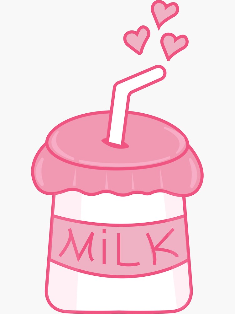 "milk, cute gift, gift for kids, mom,cat,girls,girly,girl" Sticker for ...