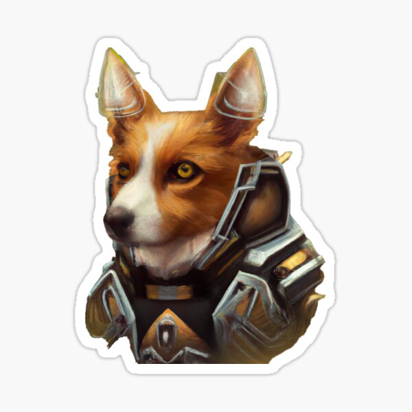 "Corgi soldier in armor" Sticker for Sale by FTMCorgi | Redbubble
