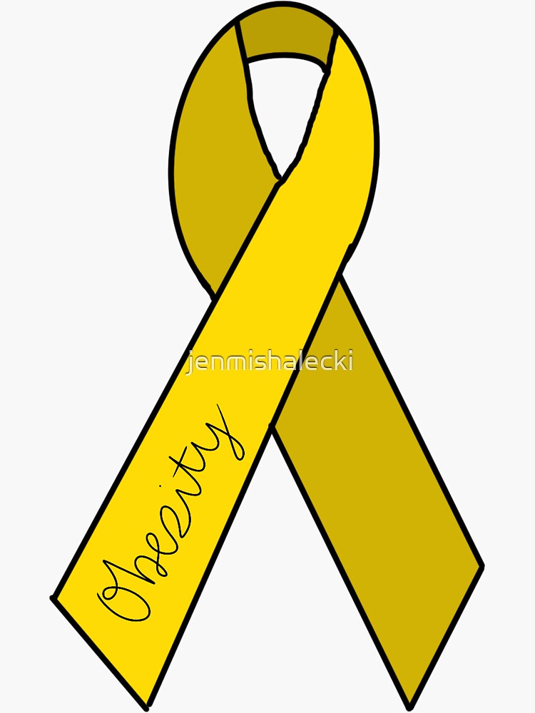 "Obesity Awareness Ribbon " Sticker for Sale by jenmishalecki | Redbubble