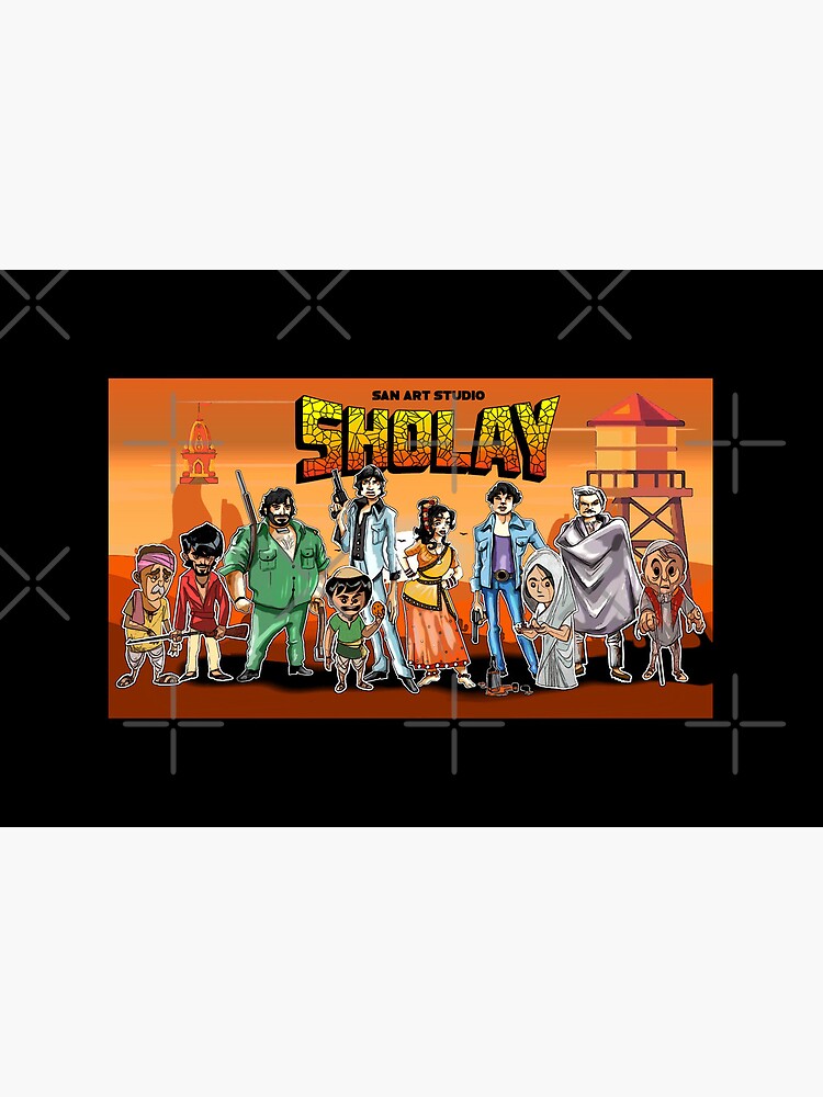 Sholay Cartoons Art Board Print For Sale By Sansahota Redbubble
