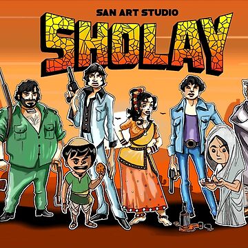 "SHOLAY Cartoons" Art Board Print for Sale by Sansahota | Redbubble