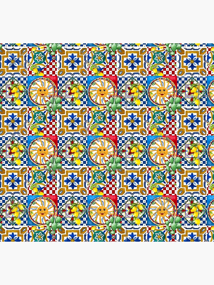 Sicilian Tiles,mediterranean,mosaic,lemons, Socks Designed & Sold By Ebere