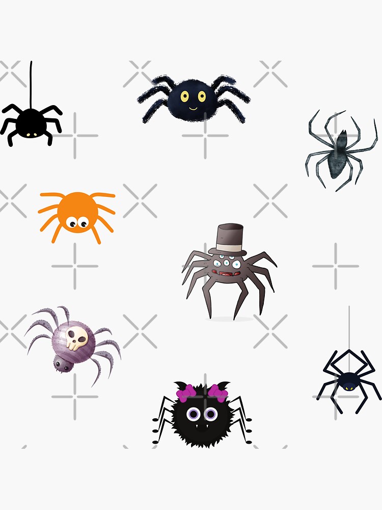 "Scary Spooky Halloween Spiders" Sticker for Sale by silviaol | Redbubble