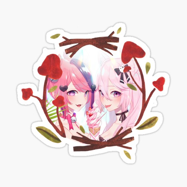 "Ironmouse Cute Vtuber Girl Floral Framed" Sticker for Sale by ...