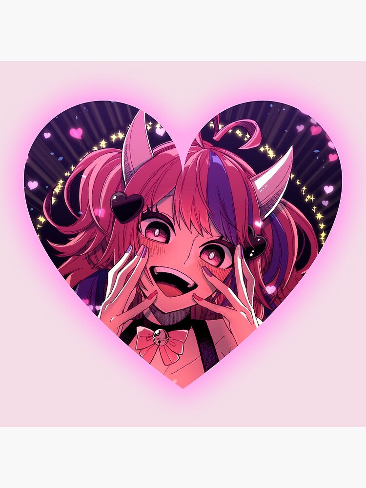 "Ironmouse Cute Vtuber Girl Neon Heart Frame with Devil Horns ...