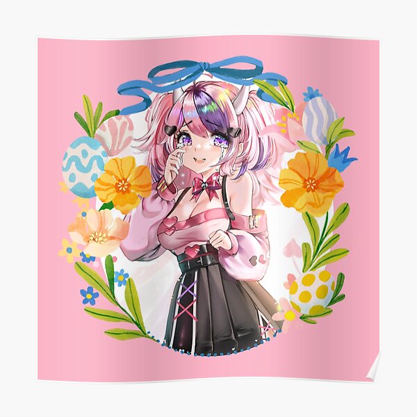 Póster «Ironmouse Cute Vtuber Girl con hermoso marco de guirnalda ...