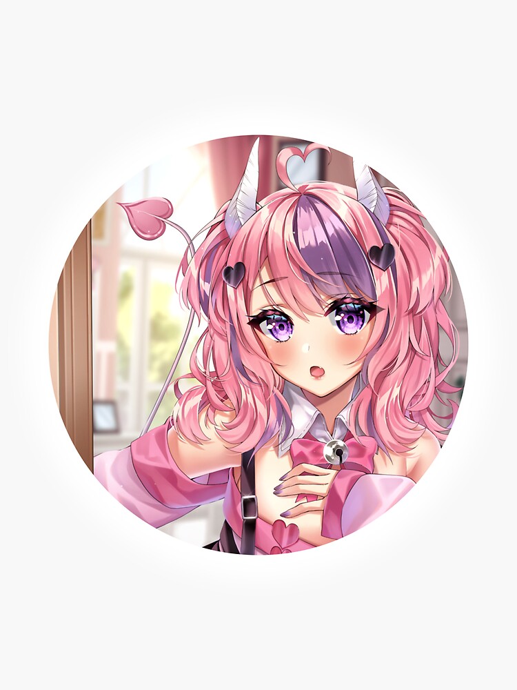 "Ironmouse Cute Vtuber Girl Circular Cut Frame" Sticker for Sale by ...