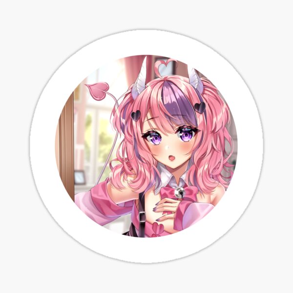 "Ironmouse Cute Vtuber Girl Circular Cut Frame" Sticker for Sale by ...