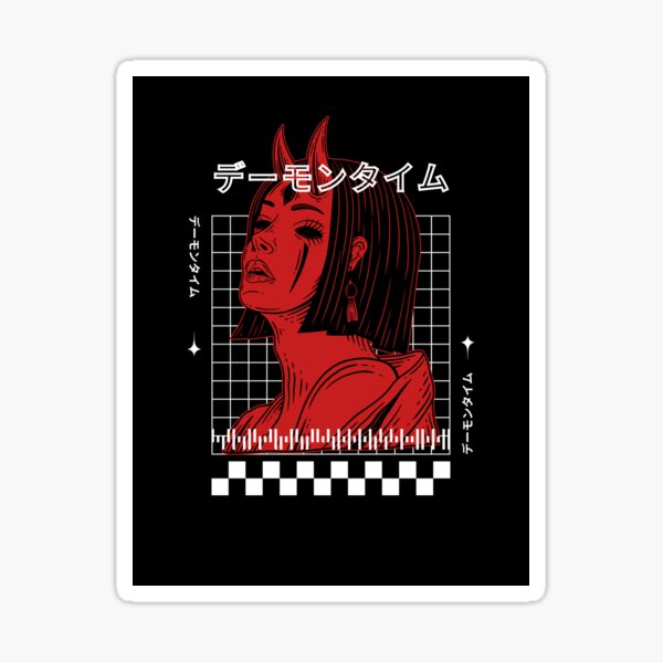 "Demontime girl " Sticker for Sale by CaffeineDemons | Redbubble