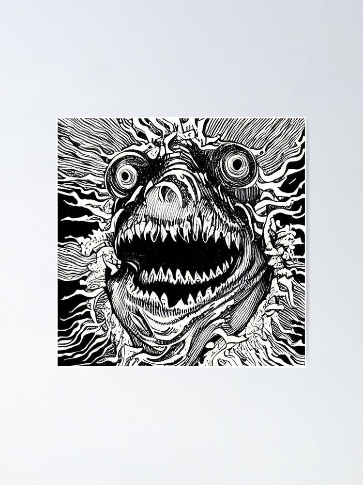 "Horror Sea Monster Ink" Poster for Sale by achingimagine | Redbubble