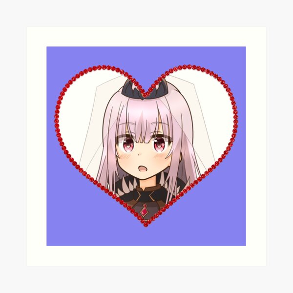 "Mori Calliope hololive Vtuber Heart Shape Cut With Rose Border" Art ...