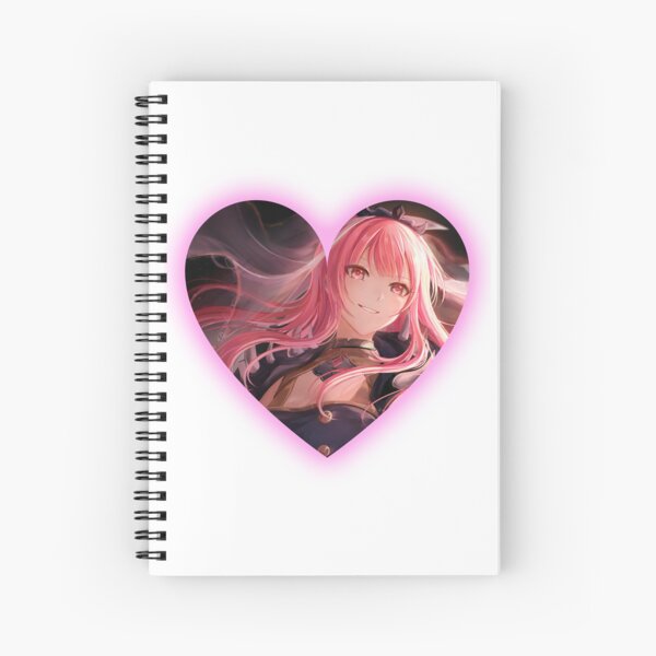 "Mori Calliope Cute Vtuber Beautiful Heart Shape Cut" Spiral Notebook ...