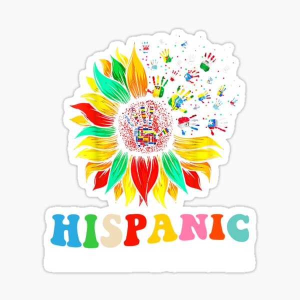 "Hispanic Heritage Month, Latino Countries Hand Flag Tree Root Groovy ...